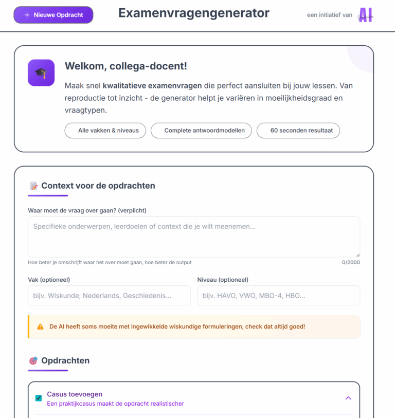 appjes voor het onderwijs - AI voor Docenten